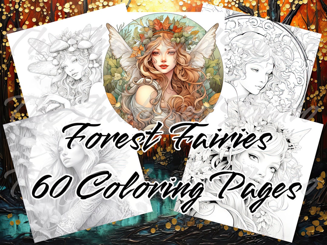 60 Forest Fairies Coloring Pages, Cute, Fantasy, Relaxing, Fun ...