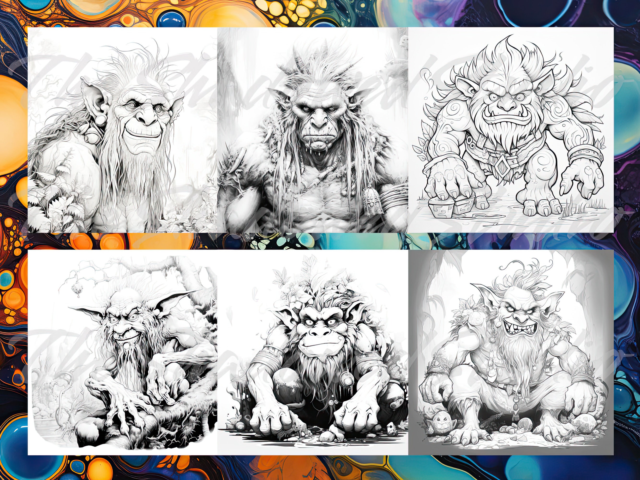 60 Trolls 2 Coloring Pages, Fantasy, Relaxing, Fun, Greyscale Images ...