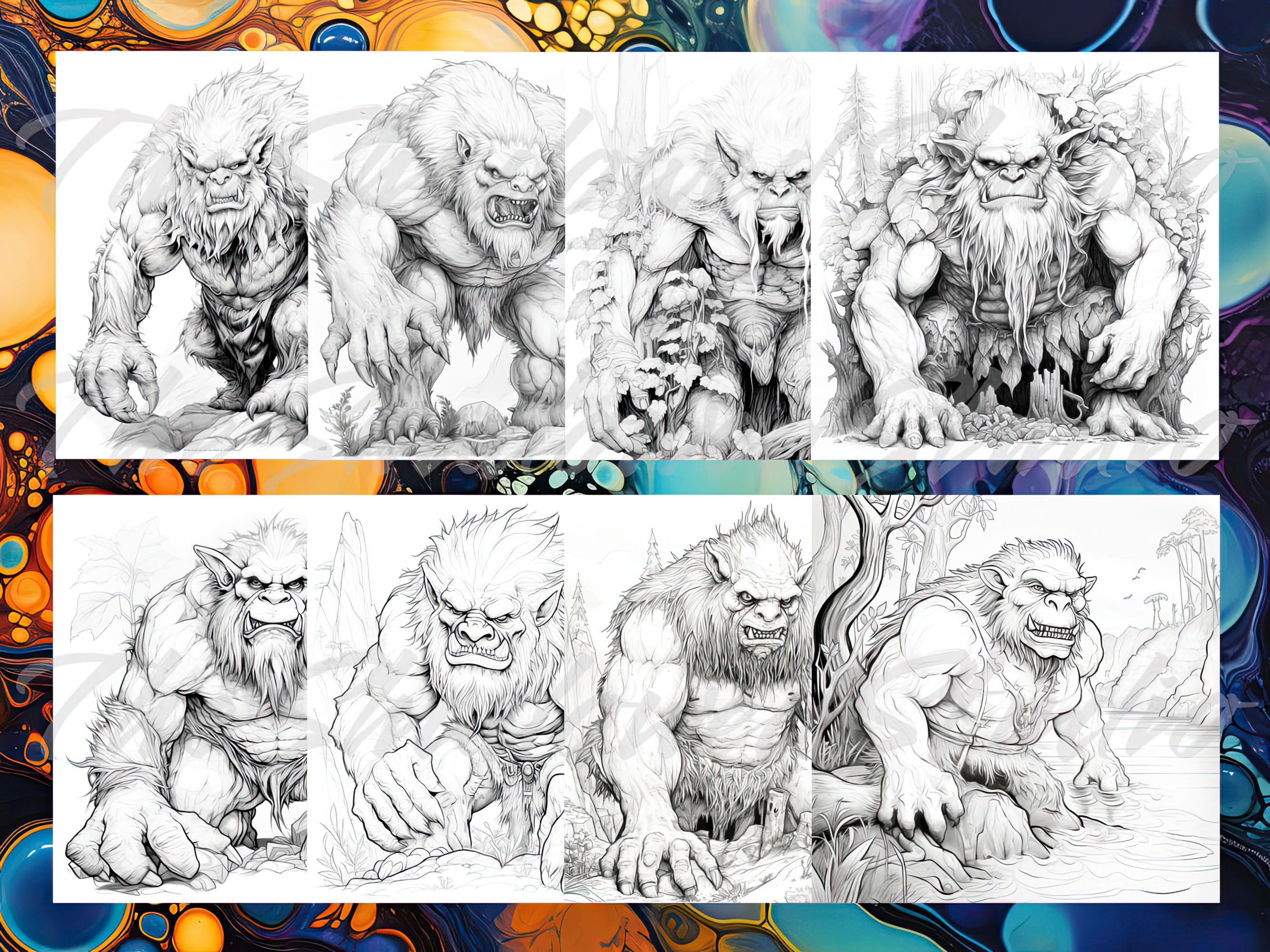 60 Trolls 2 Coloring Pages, Fantasy, Relaxing, Fun, Greyscale Images ...