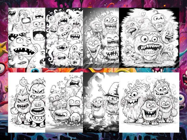 Monster Mash, 60 Coloring Pages, Cute, Fantasy, Relaxing, Fun ...