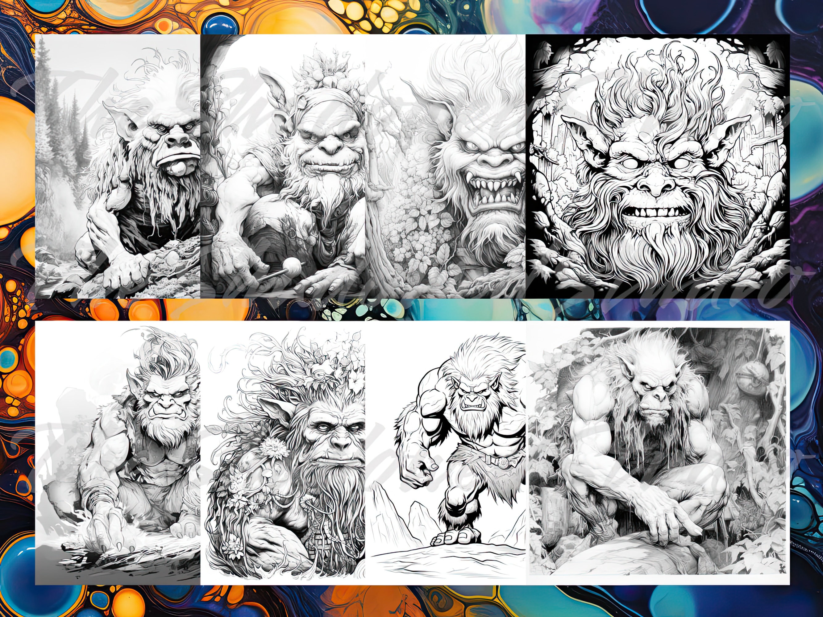 60 Trolls 2 Coloring Pages, Fantasy, Relaxing, Fun, Greyscale Images ...
