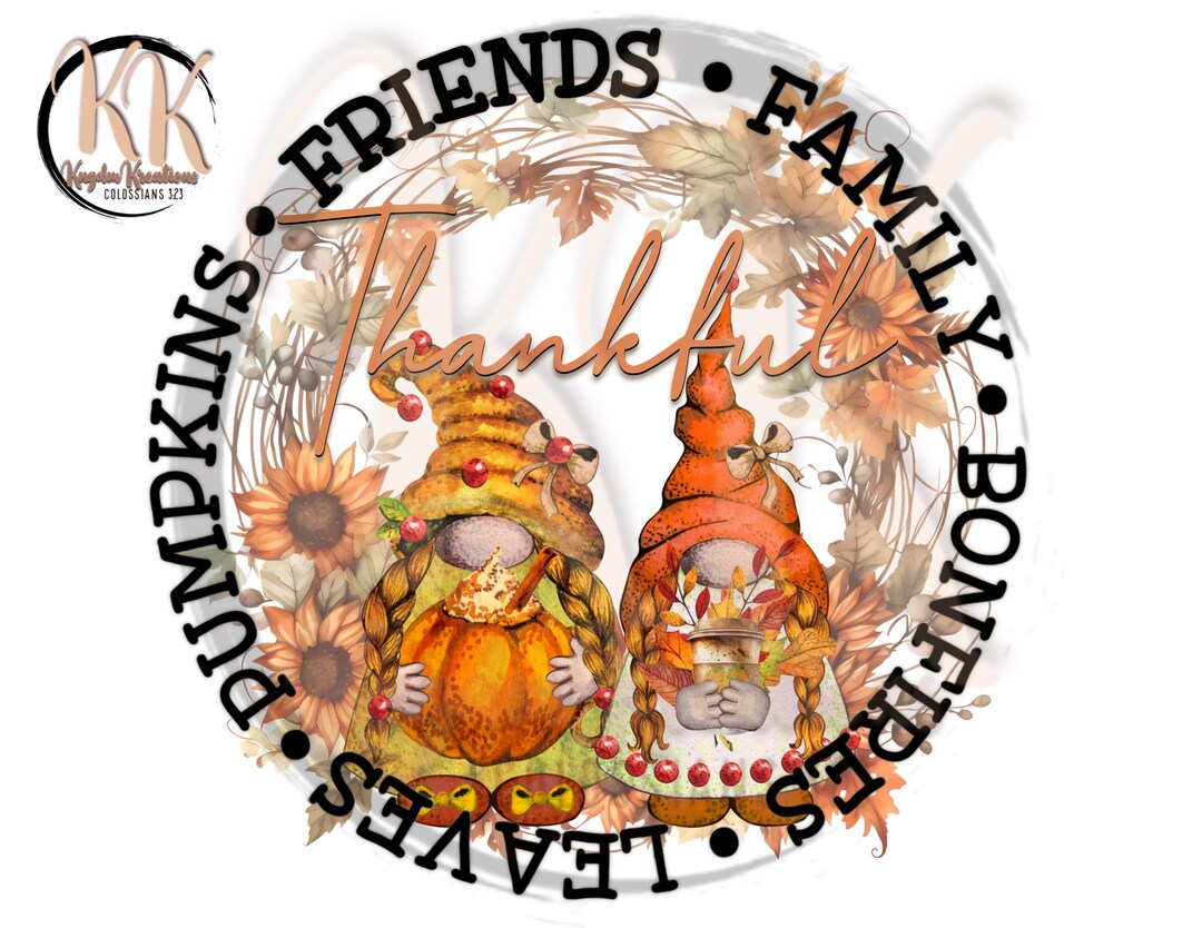 Thankful Gnomes PNG Digital Download - Etsy