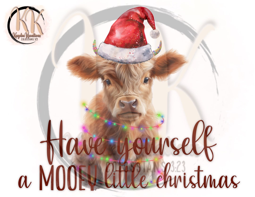 Mooey Highland Christmas Cow PNG Digital Download - Etsy