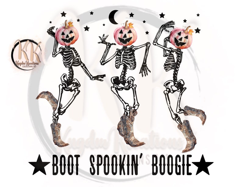 Boot Spookin Boogie Skeletons PNG Digital Download - Etsy