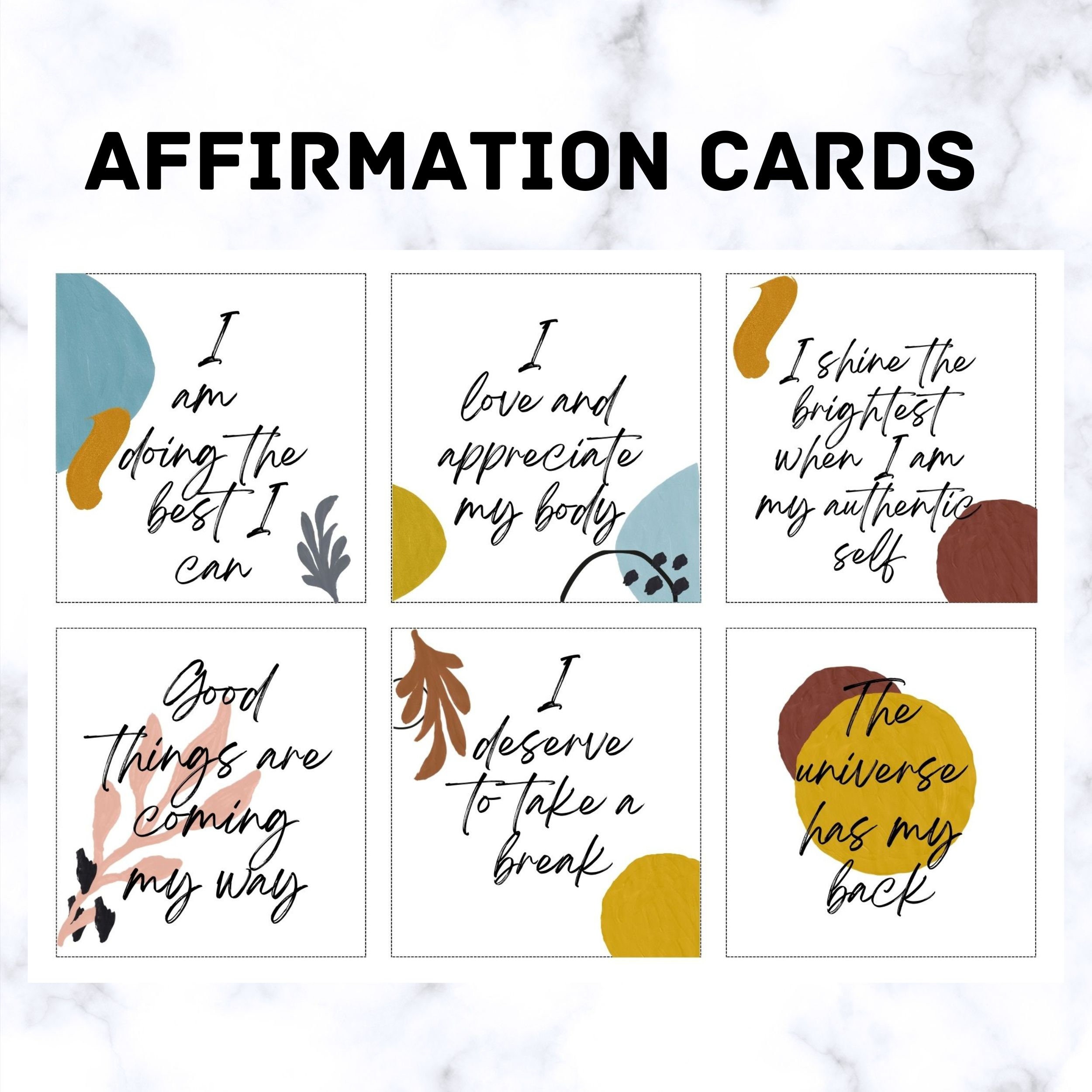 Positive Affirmation Cards Deck for Self Love and Self Care, Daily ...
