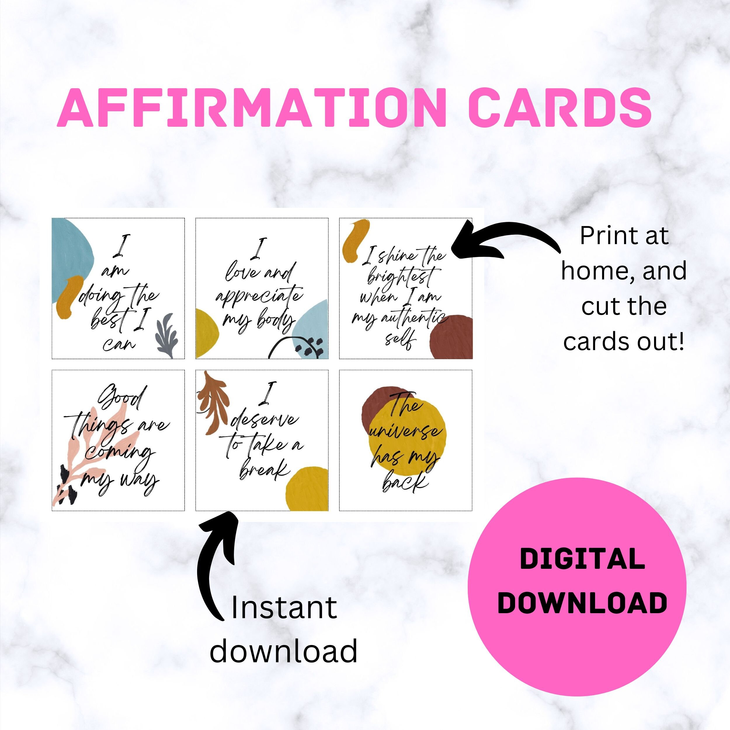 Positive Affirmation Cards Deck for Self Love and Self Care, Daily ...