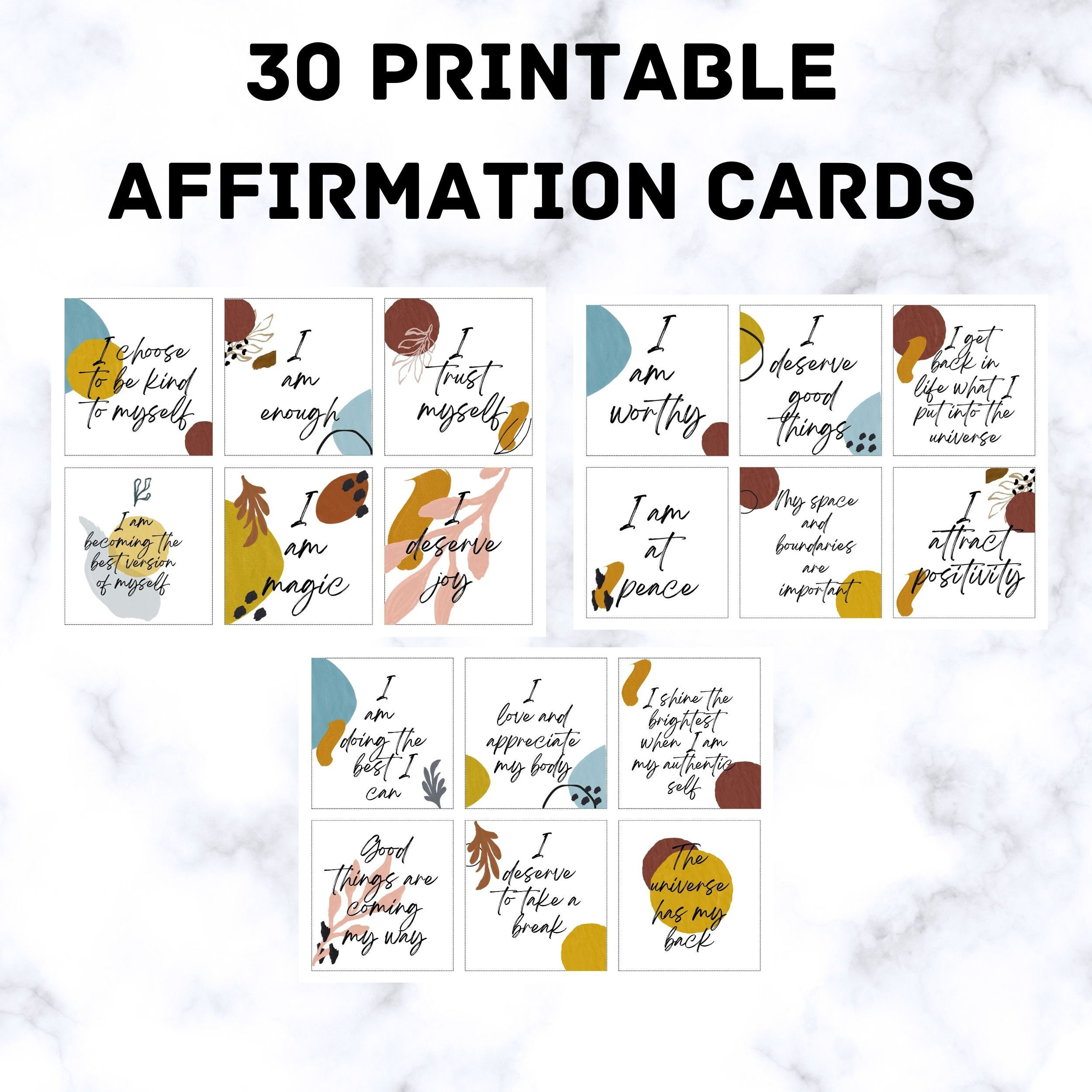 Positive Affirmation Cards Deck for Self Love and Self Care, Daily ...