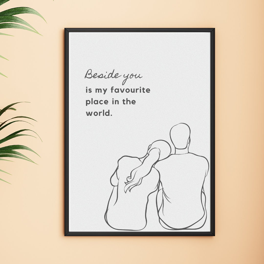 Beside You, My Favourite Place in the World Home Wall Decor, Printable ...
