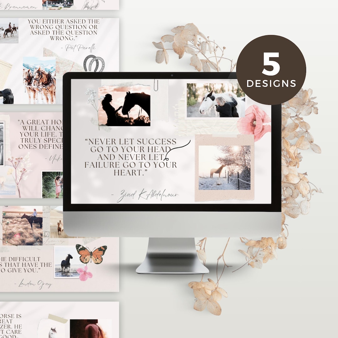 5 Equestrian Vision Board Canva Templates / 2 Formats for Both Mobile ...