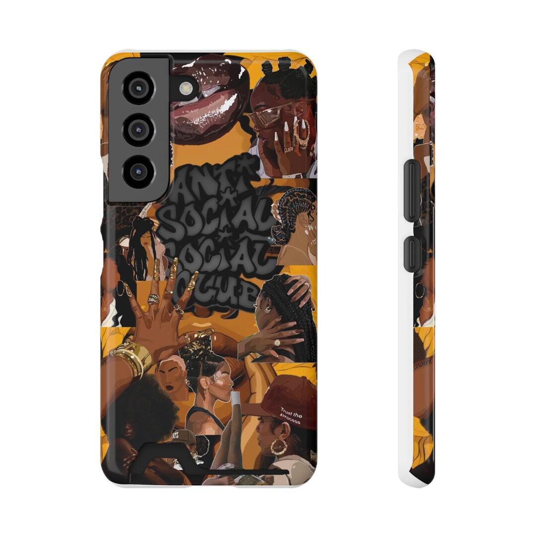 Phone Case, Cute Baddie Black Woman Antisocial Club Card Holder ...