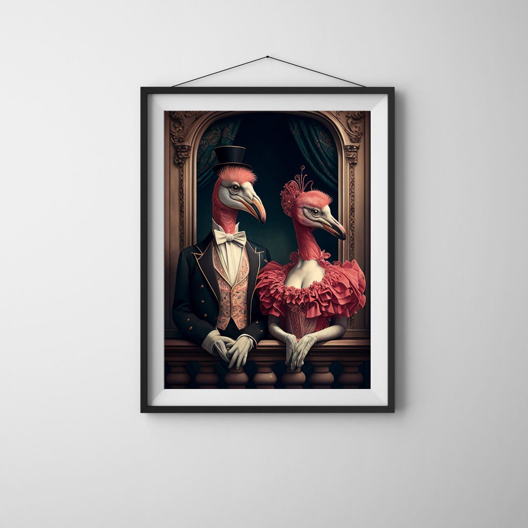 Flamingos at the Opera Animal Prints Wall Art 5 Popular Sizes Ready to ...