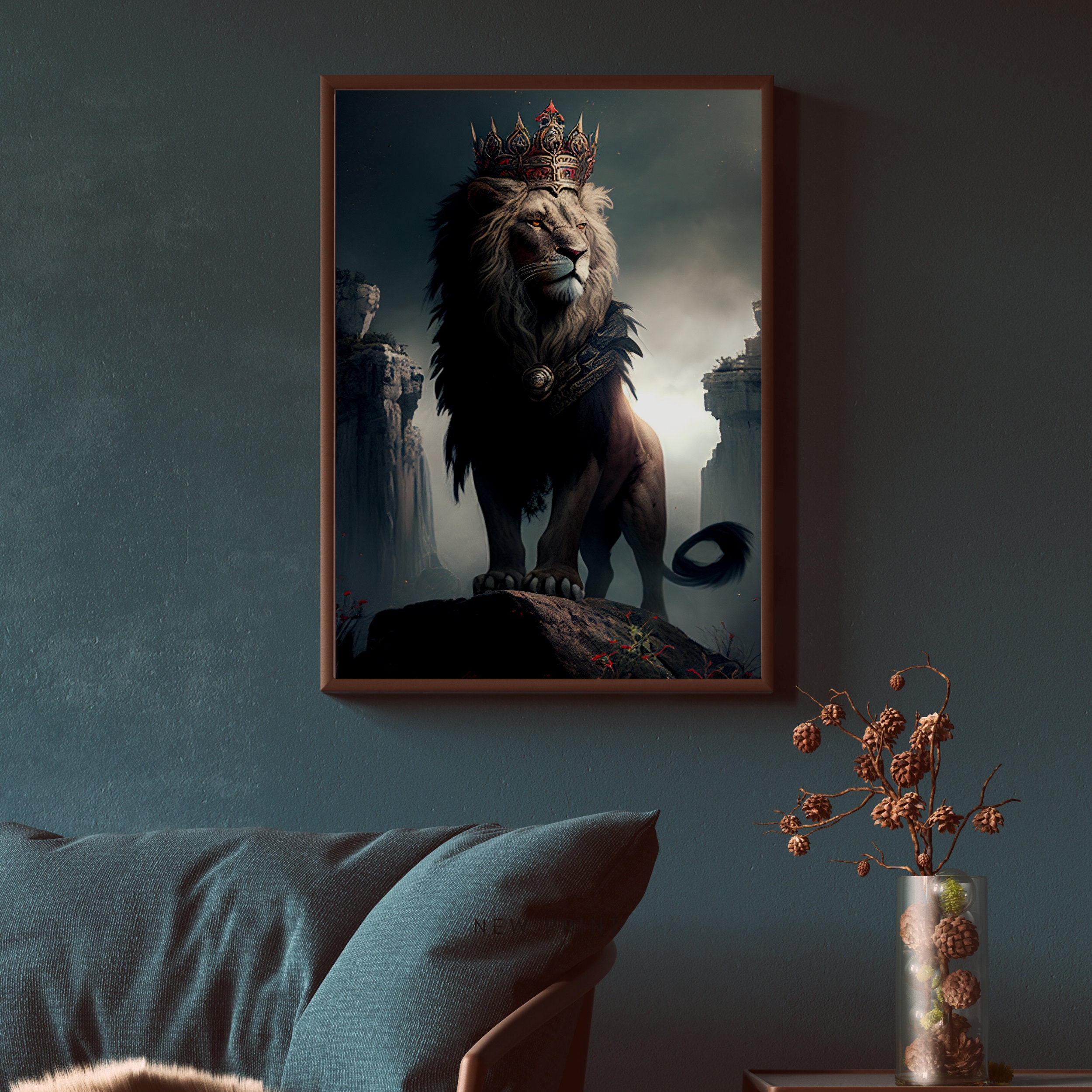 Lion King Standing Proud Animal Prints Wall Art 5 Popular Sizes Ready ...