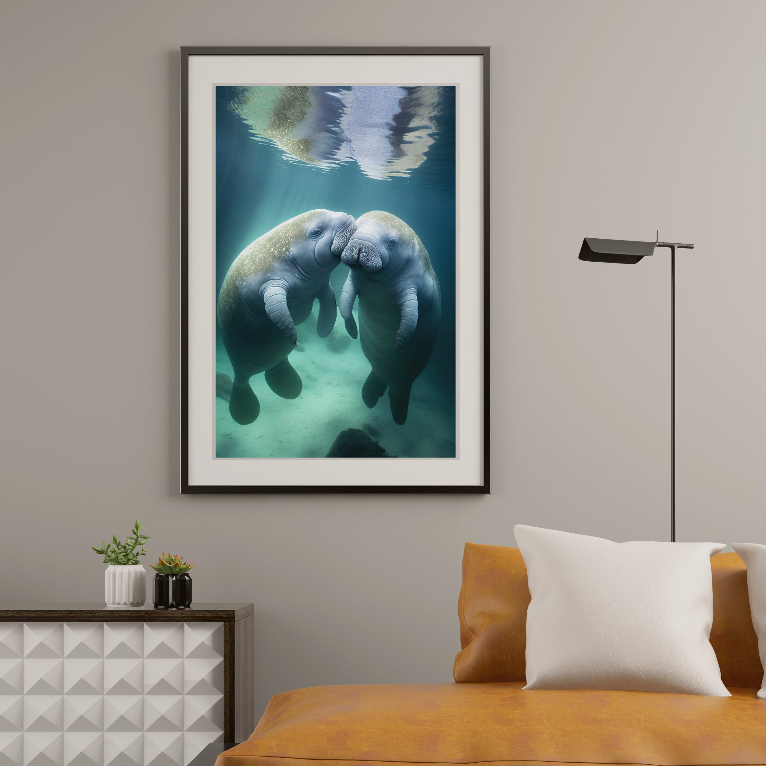 Manatee Love Animal Prints Wall Art 5 Popular Sizes Ready to Print Fits ...