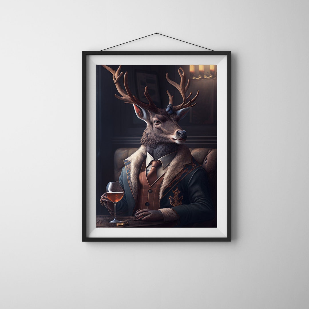 Distinguished Deer Animal Prints Wall Art 5 Popular Sizes Ready to ...