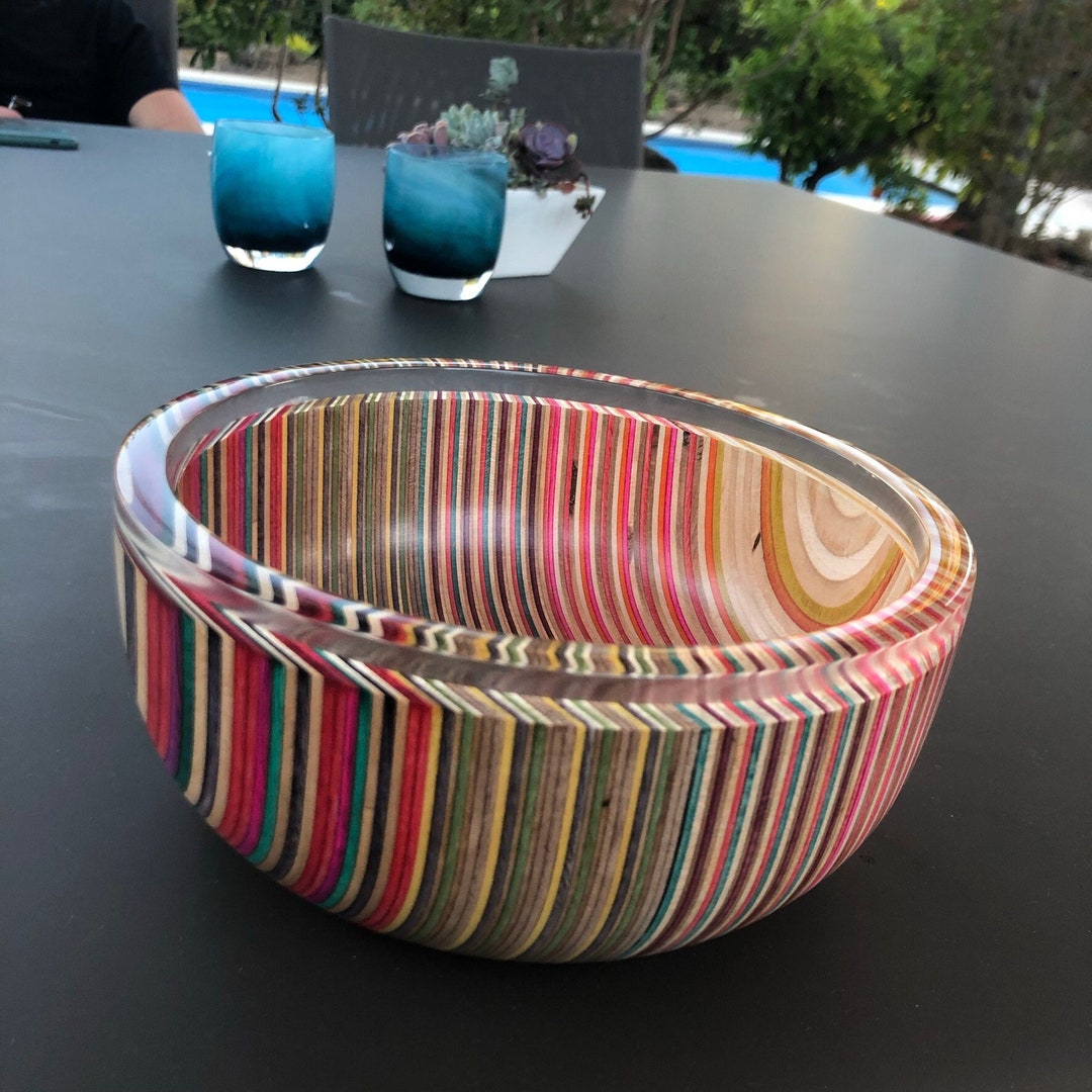 Recycled Skateboard & Epoxy Resin Bowl - Etsy