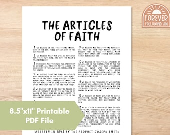 Articles of Faith Flash Cards - Primary the Church of Jesus Christ of ...