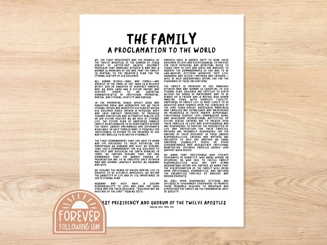 LDS PDF Printable Bundle: the Living Christ, the Family Proclamation, the Restoration - Church ...