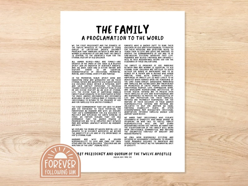 LDS PDF Printable Bundle: the Living Christ, the Family Proclamation ...