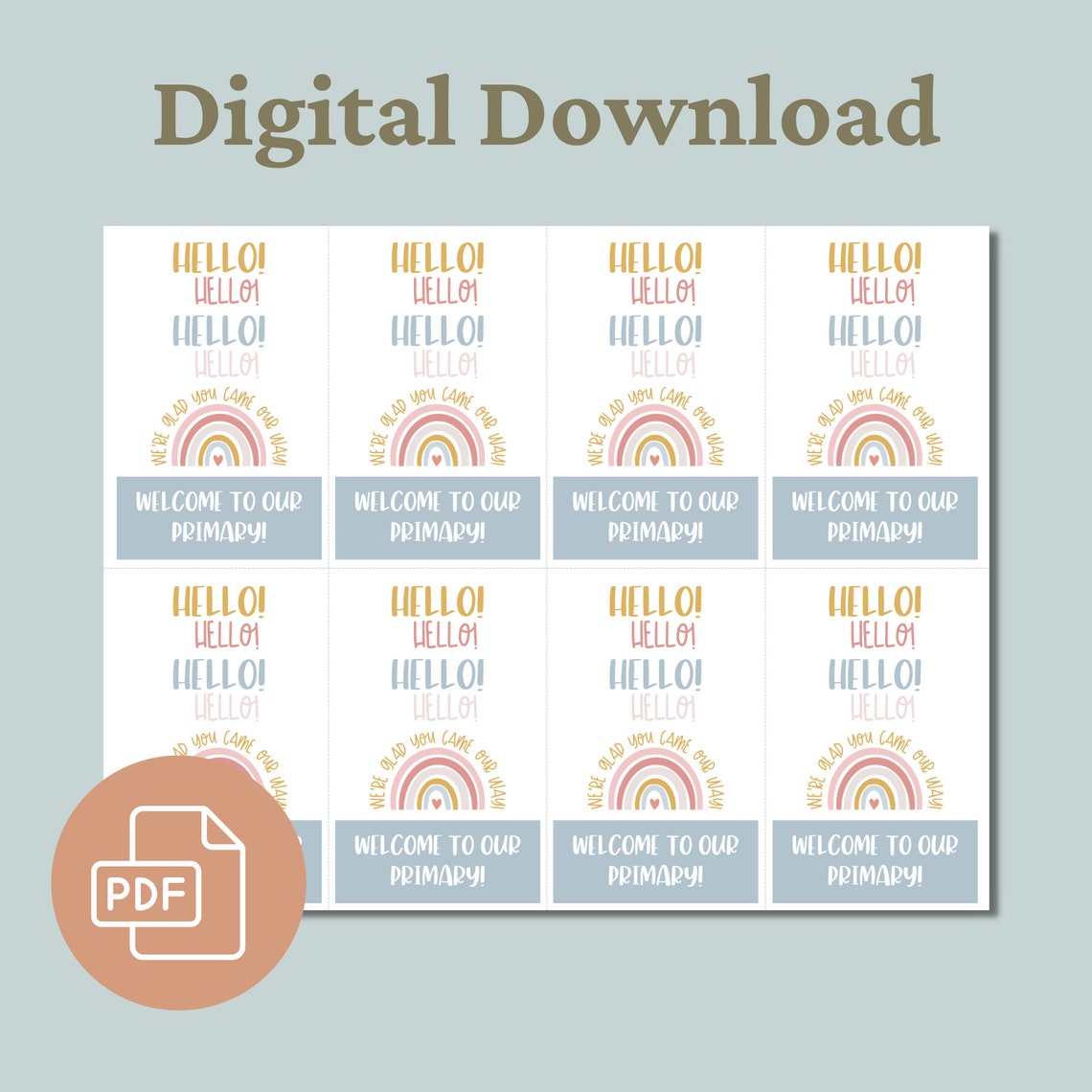 LDS Primary Welcome Gift Tags Printable PDF / LDS Handouts / Welcome to ...
