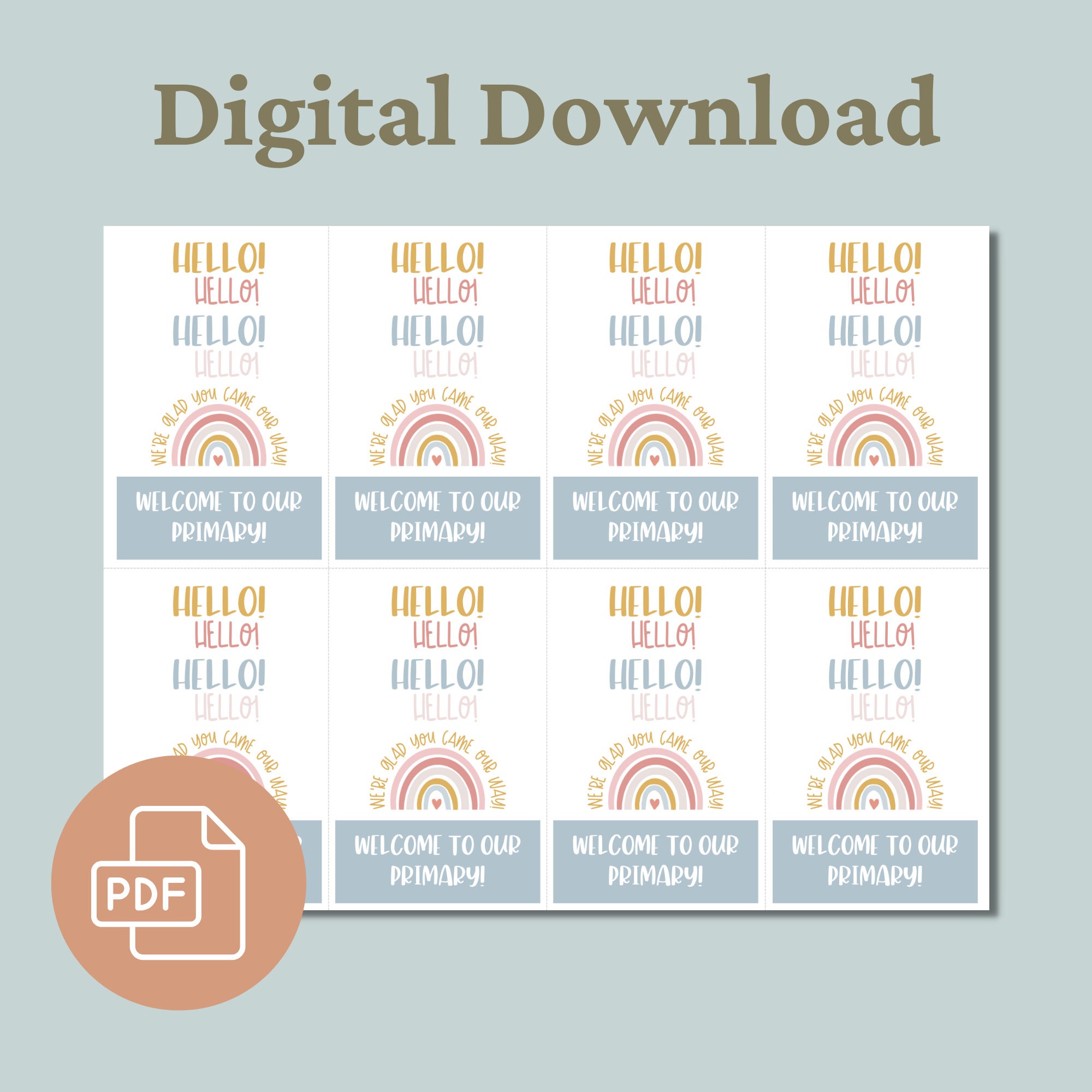 LDS Primary Welcome Gift Tags Printable PDF / LDS Handouts / Welcome to ...