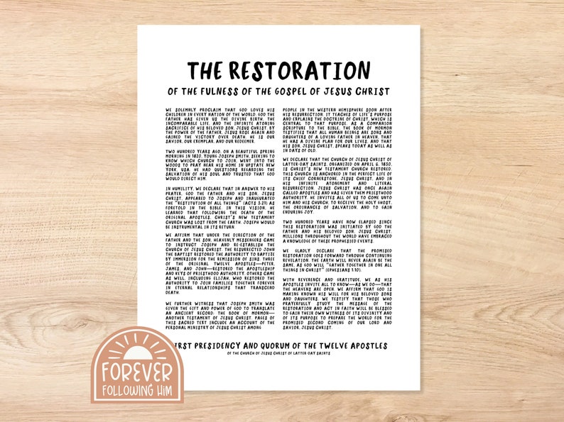 LDS PDF Printable Bundle: the Living Christ, the Family Proclamation ...