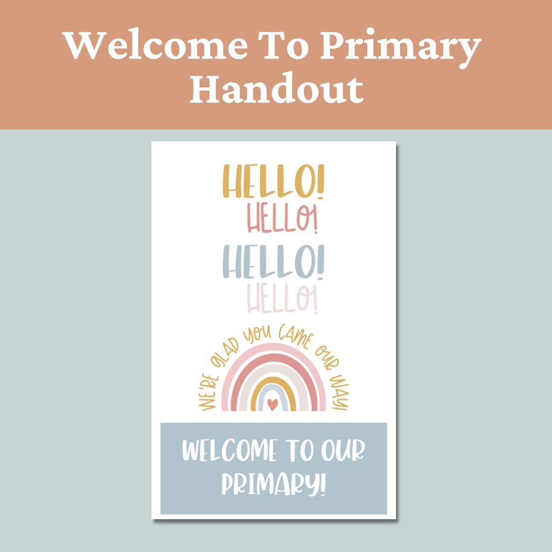 LDS Primary Welcome Gift Tags Printable PDF / LDS Handouts / Welcome to ...