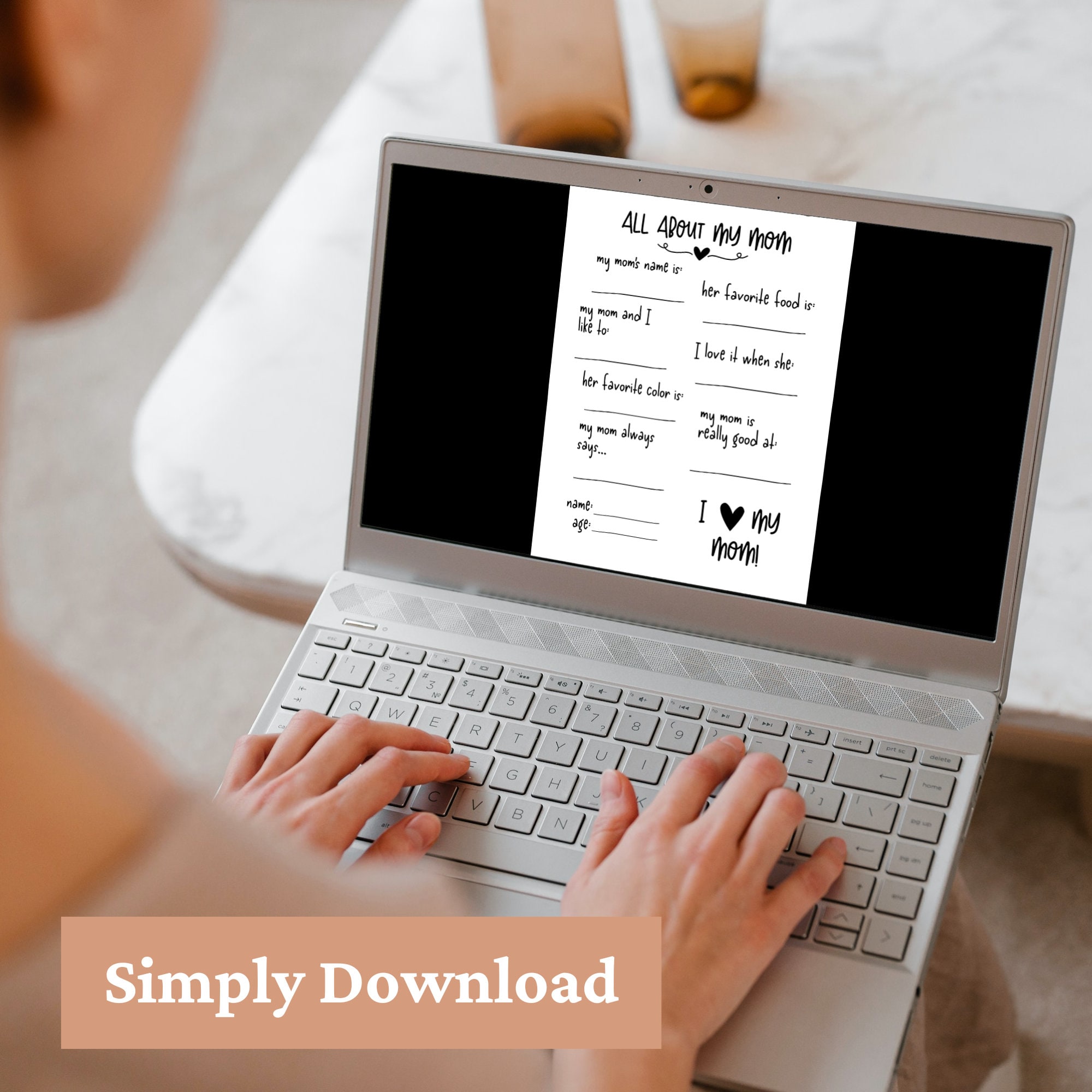 All About My Mom Fill in the Blank Printable for Mother's Day ...