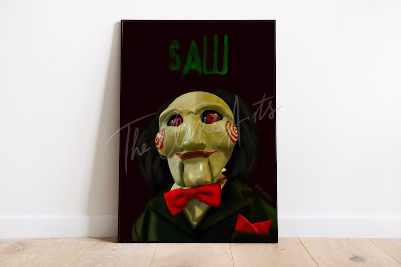 Saw Movie Art Print | Billy the Puppet, Jigsaw | Horror Movie Art ...