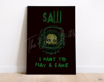Saw Movie Art Print Billy the Puppet, Jigsaw Horror Movie Art Prints ...