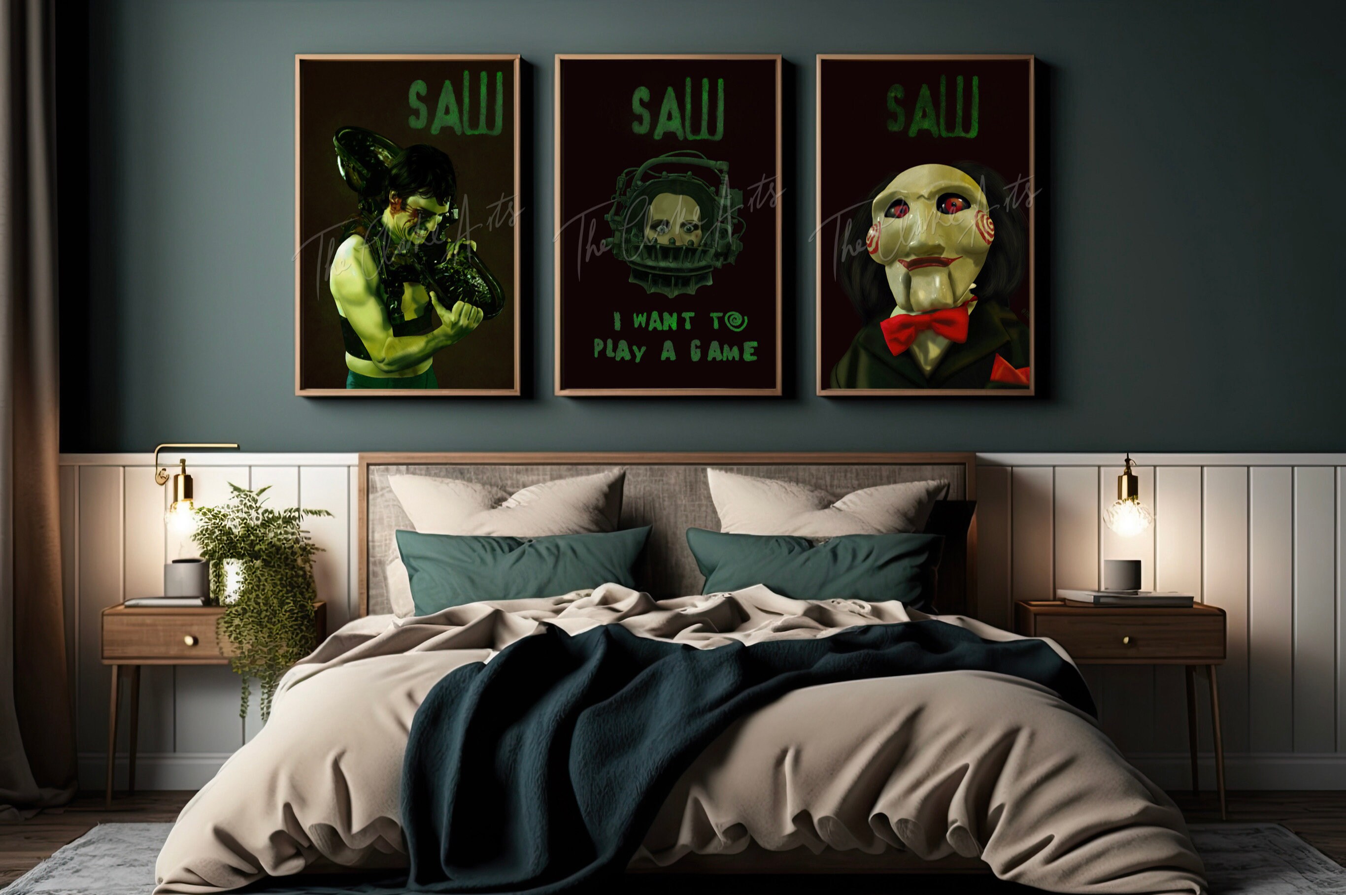 Saw Movie Art Print | Billy the Puppet, Jigsaw | Horror Movie Art ...