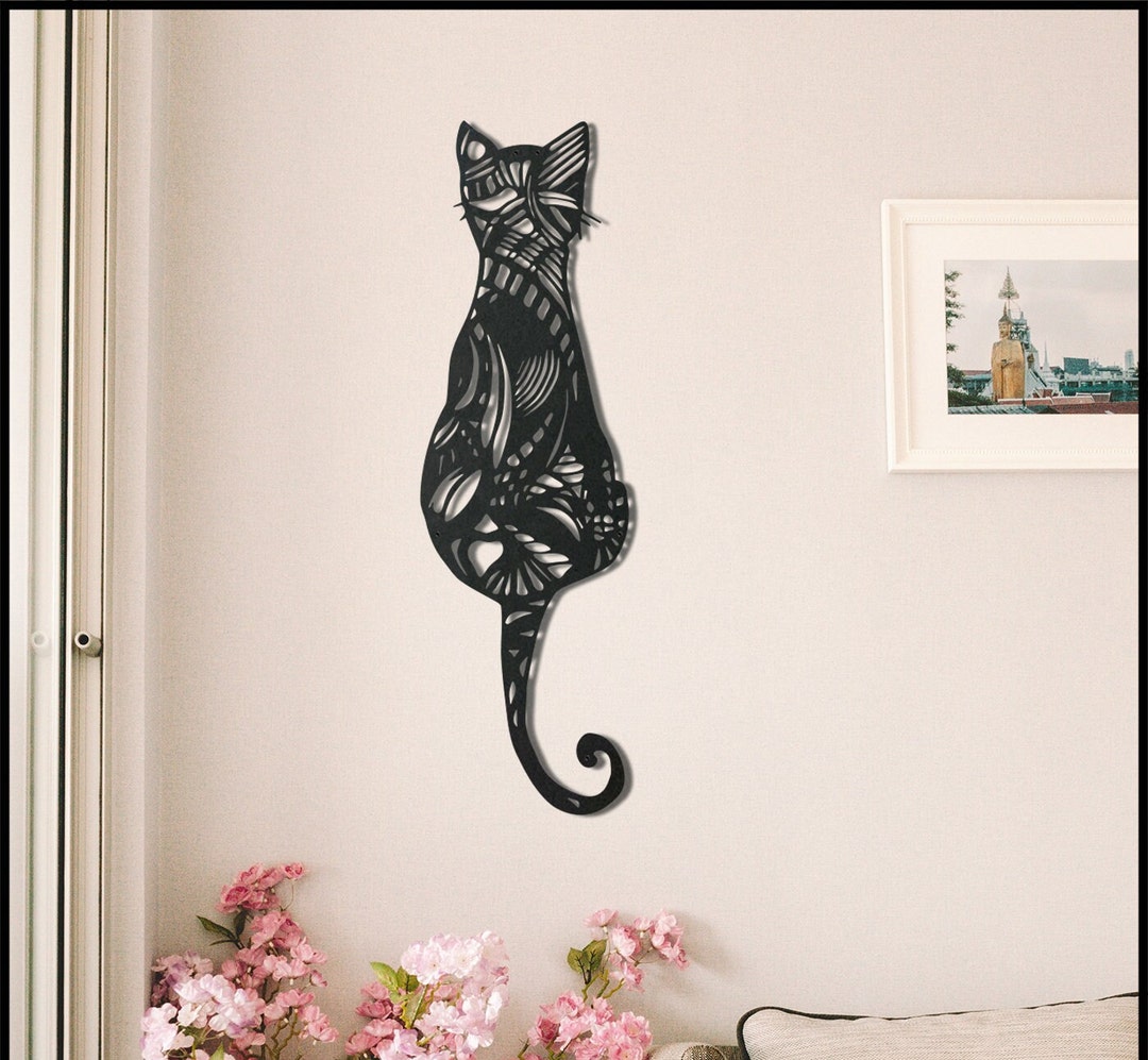 Cat Lover's Delight, Metal Art Wall Decor for Feline Enthusiasts, 3D ...