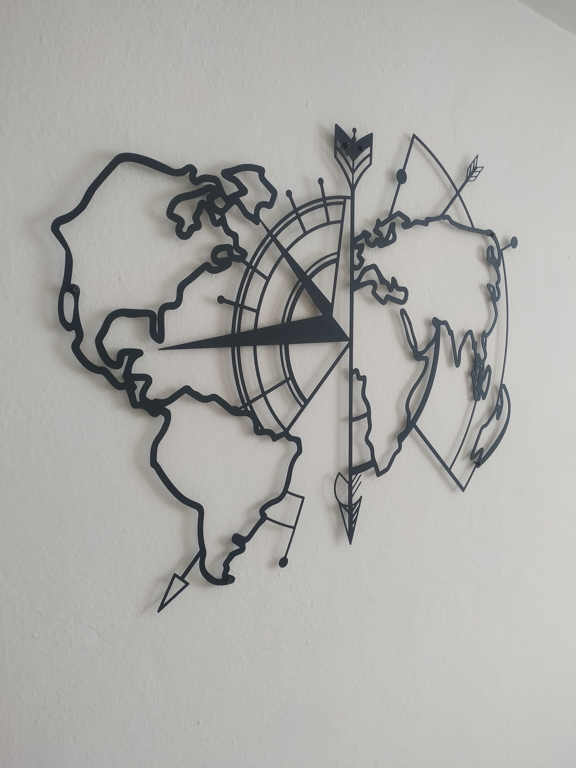 World Map Metal Art Wall Decor Discover the Globe in Style - Etsy