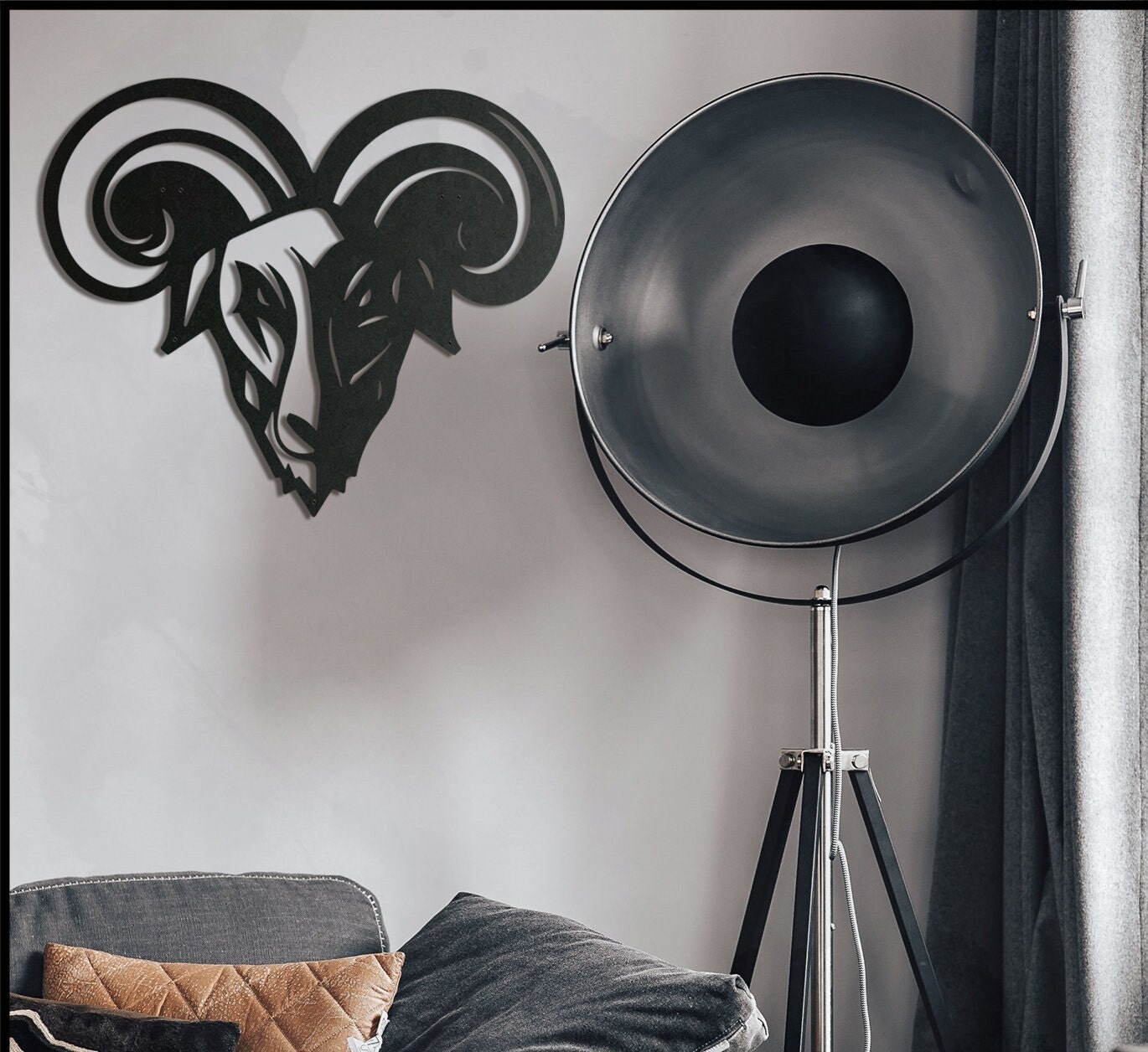 Battering Ram Metal Wall Decor Art, Animal Wall Art, Battering Ram ...