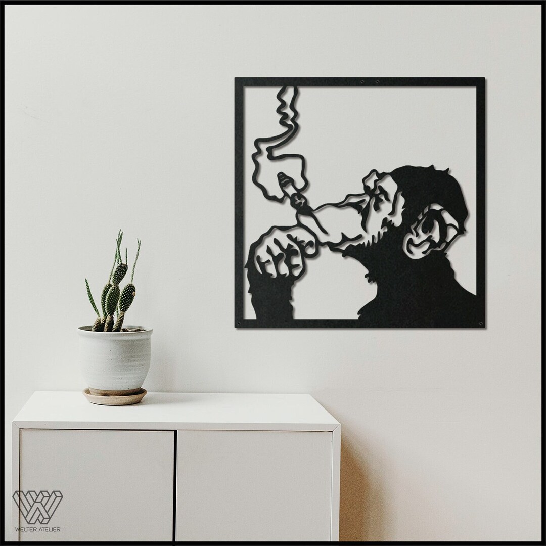 Monkey Metal Art Wall Decor Home Metal Artwork Sculpture Gift Funny ...