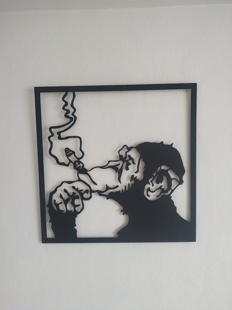 Monkey Metal Art Wall Decor Home Metal Artwork Sculpture Gift Funny ...