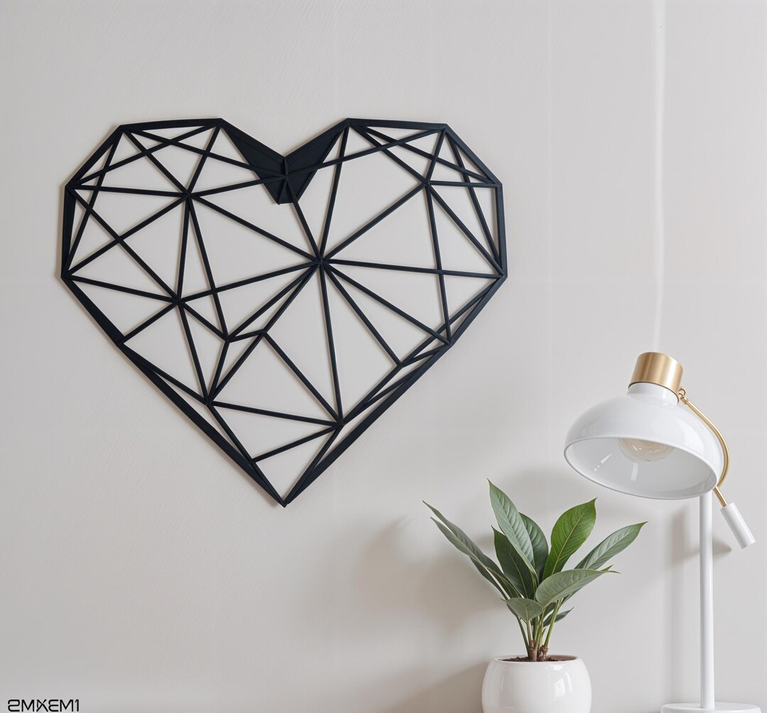 Geometric Heart Metal Wall Art: Modern Infinity Decor - Etsy