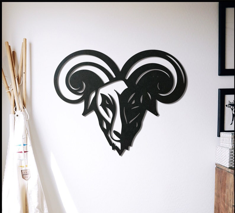 Battering Ram Metal Wall Decor Art, Animal Wall Art, Battering Ram ...