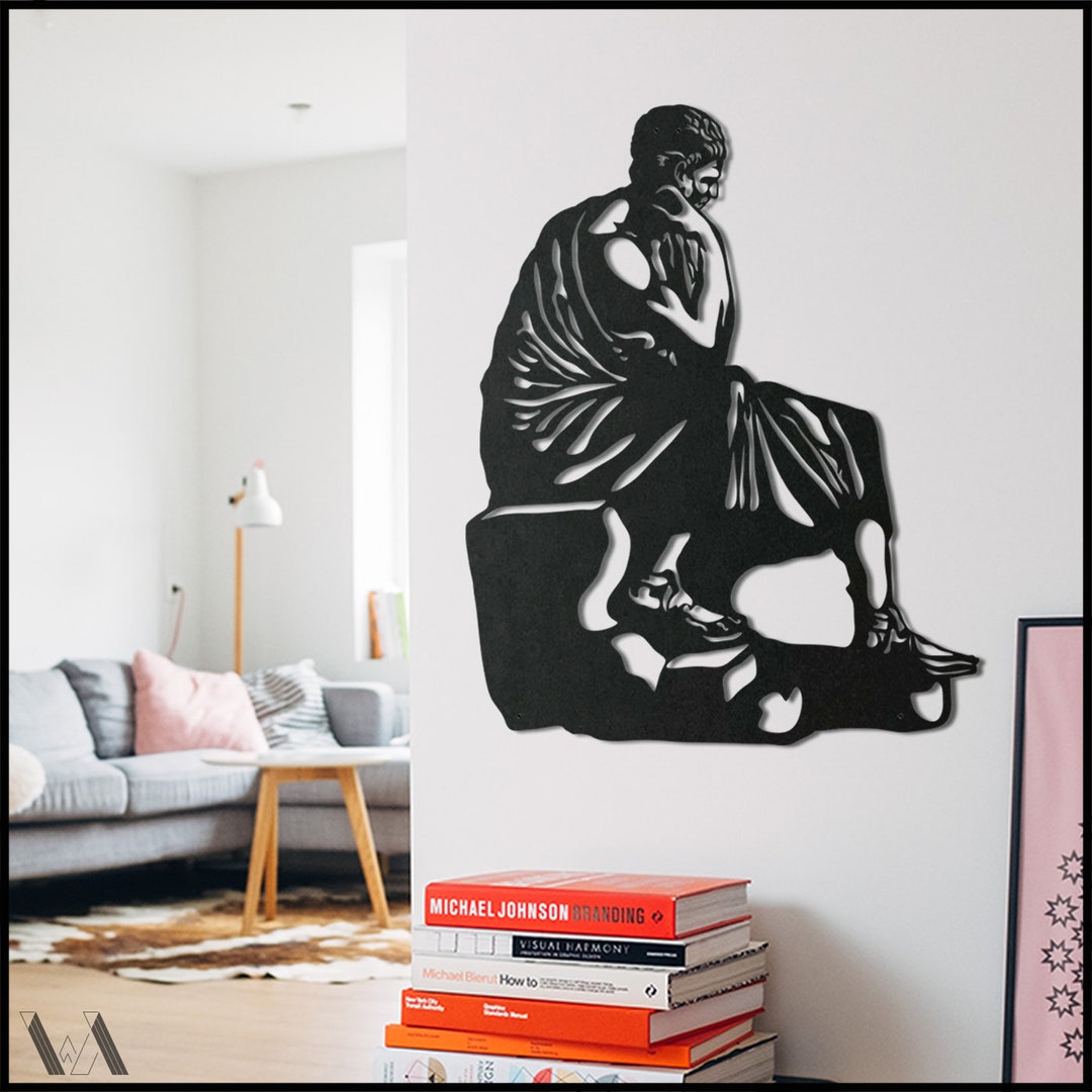 Aristotle Metal Art Wall Decor, Greek Philosopher Minimalist Line Art ...