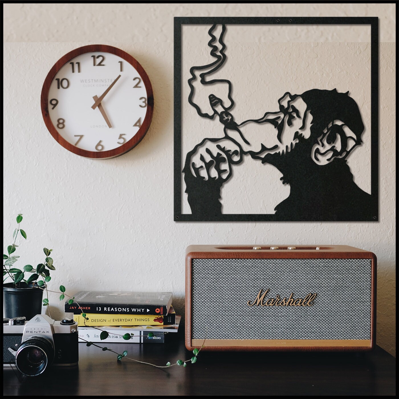 Monkey Metal Art Wall Decor Home Metal Artwork Sculpture Gift Funny ...