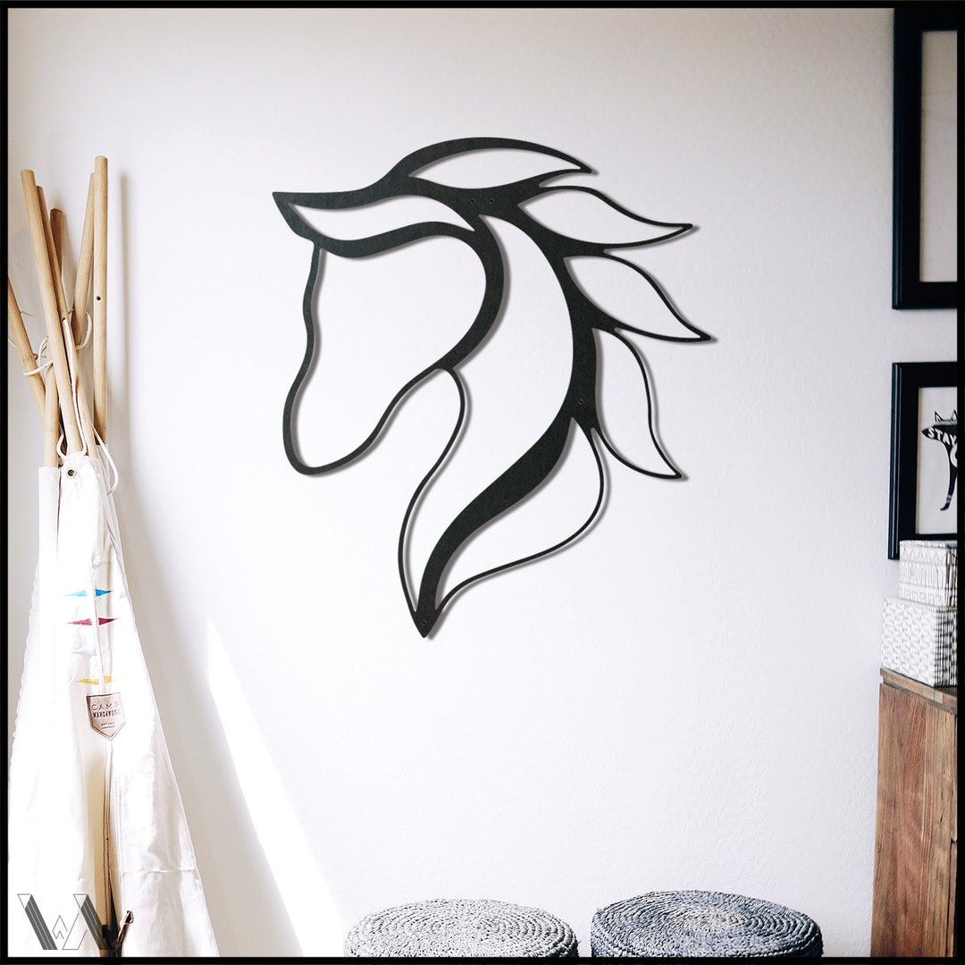 Horse Metal Wall Art, Horse Silhouette Decor, Metal Horse Head ...