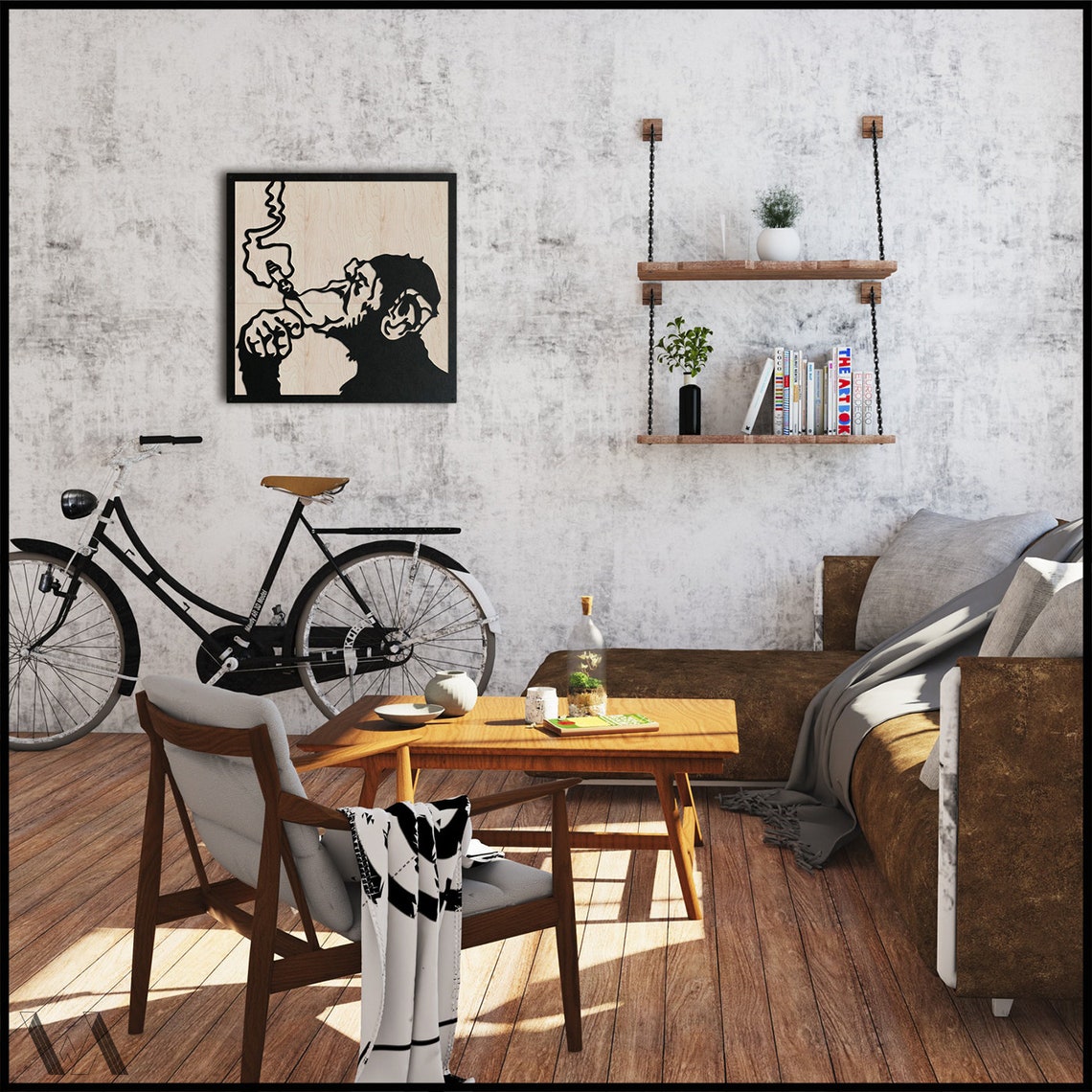 Monkey Metal Art Wall Decor Home Metal Artwork Sculpture Gift Funny ...