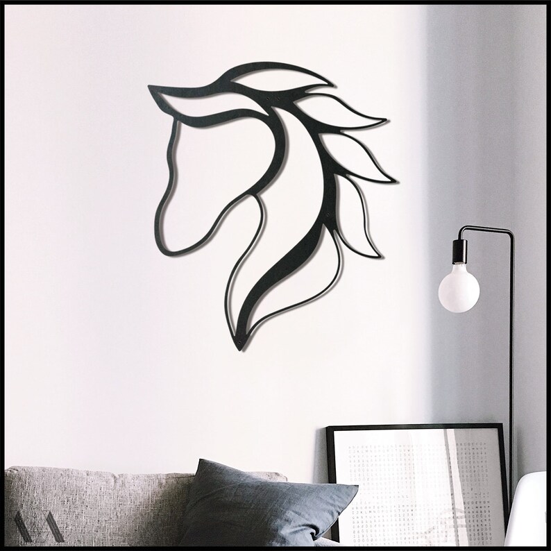 Horse Metal Wall Art, Horse Silhouette Decor, Metal Horse Head ...