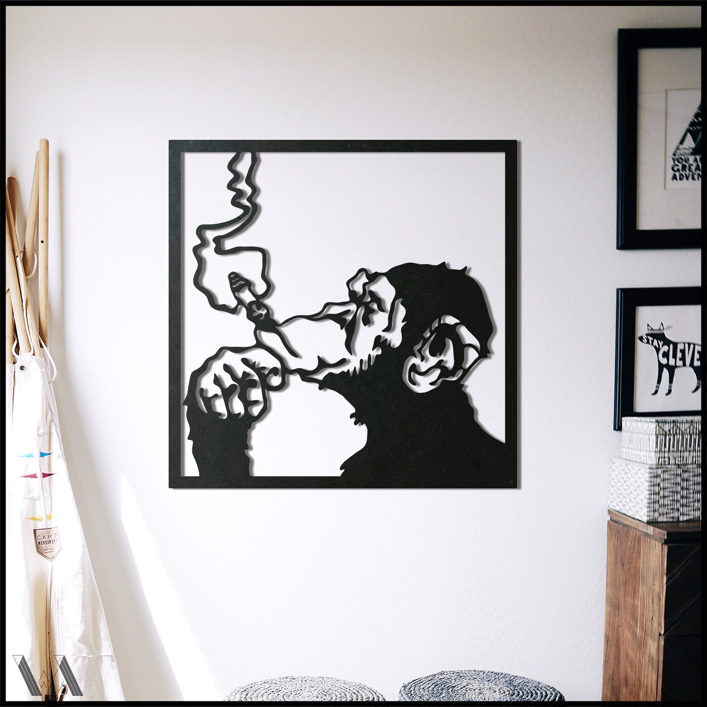 Monkey Metal Art Wall Decor Home Metal Artwork Sculpture Gift Funny ...