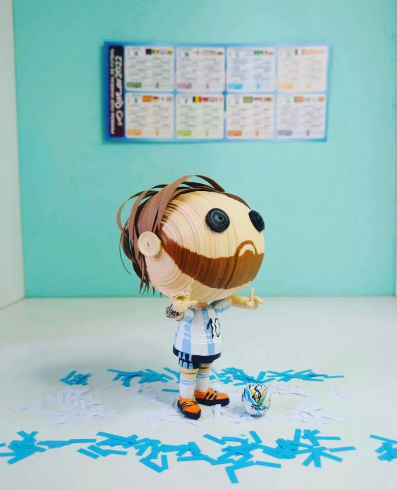 Messi Paper Quilling Figure - Etsy