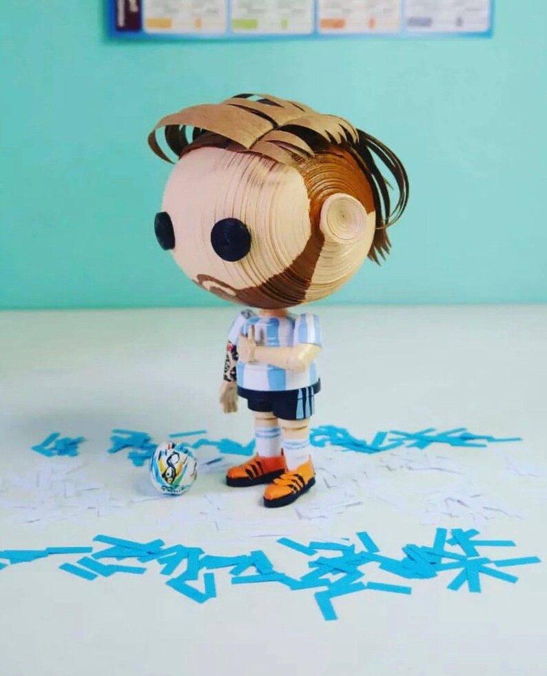 Messi Paper Quilling Figure - Etsy
