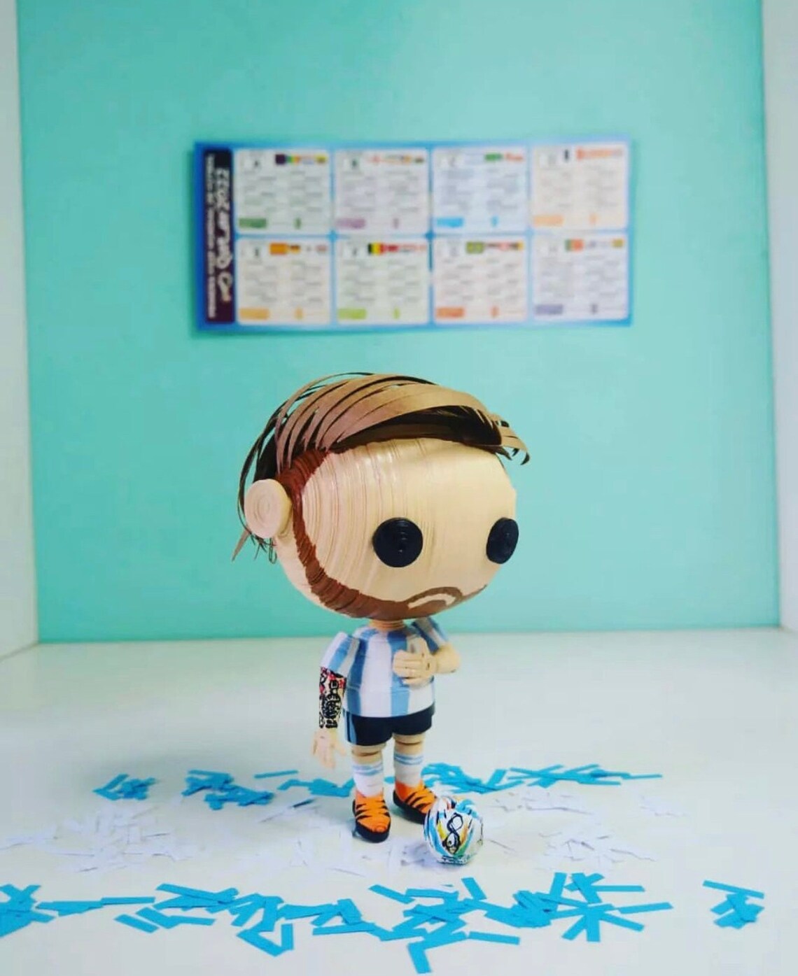 Messi Paper Quilling Figure - Etsy