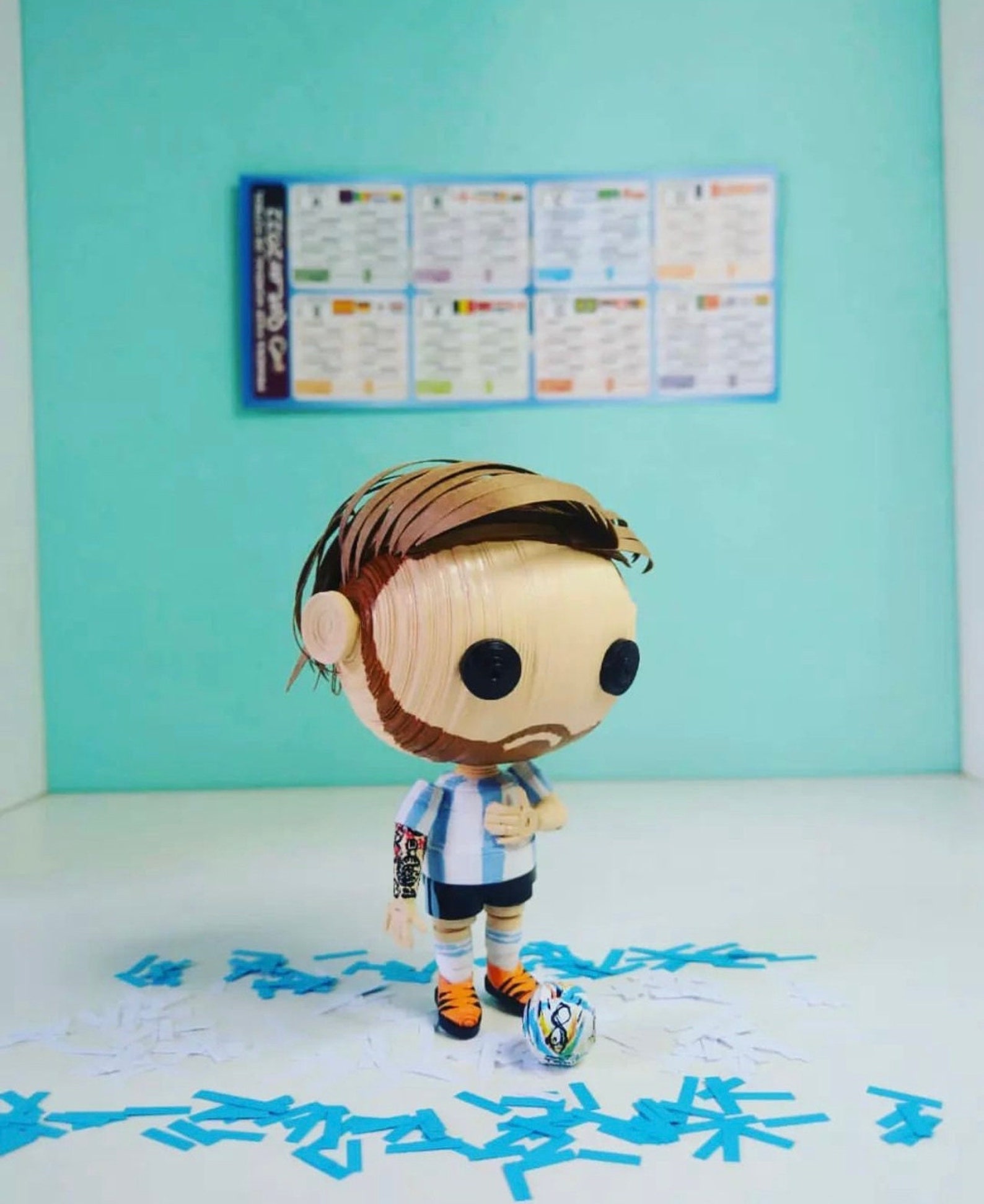 Messi Paper Quilling Figure - Etsy