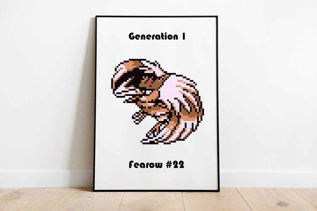 Pokemon Fearow Ibitak Sprite Mural Pixel Art Wallart Art - Etsy