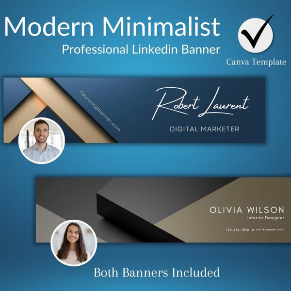 Minimalist Linkedin Banner, Background Cover, Profile Picture, Branding ...