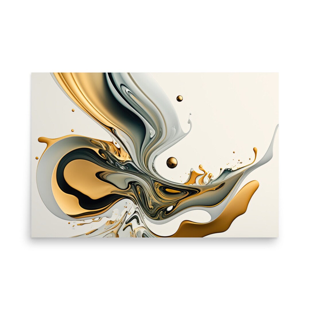 Trippy Fluid Abstract Wall Art - Photo Paper Poster - Great ...